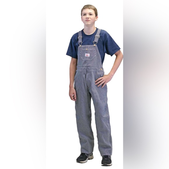 Round House | Bottoms | Round House 8 Boys Blue Striped Denim Overalls ...
